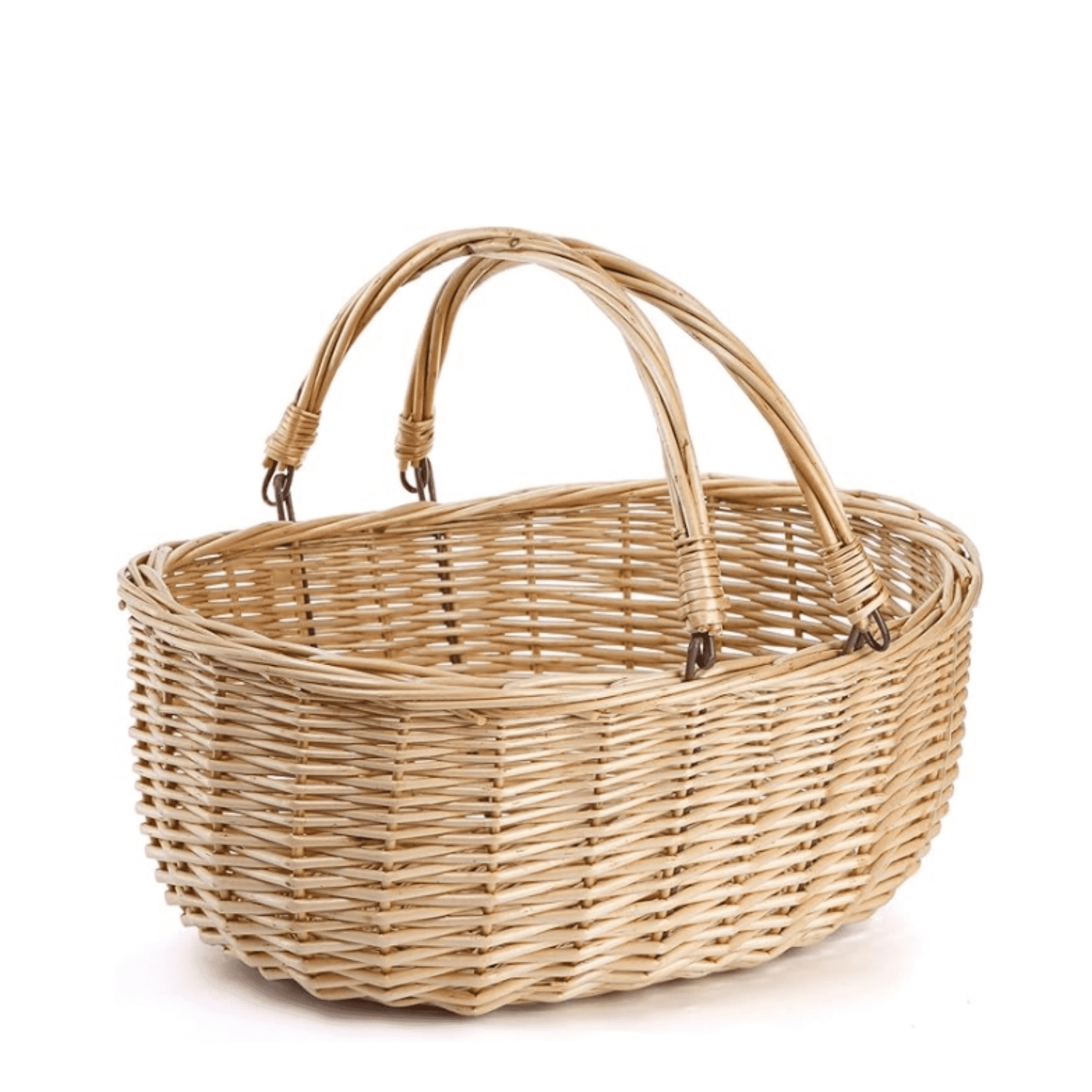 Wicker Picnic Basket with Handle, Large Empty Gift Basket to Fill, Open ...