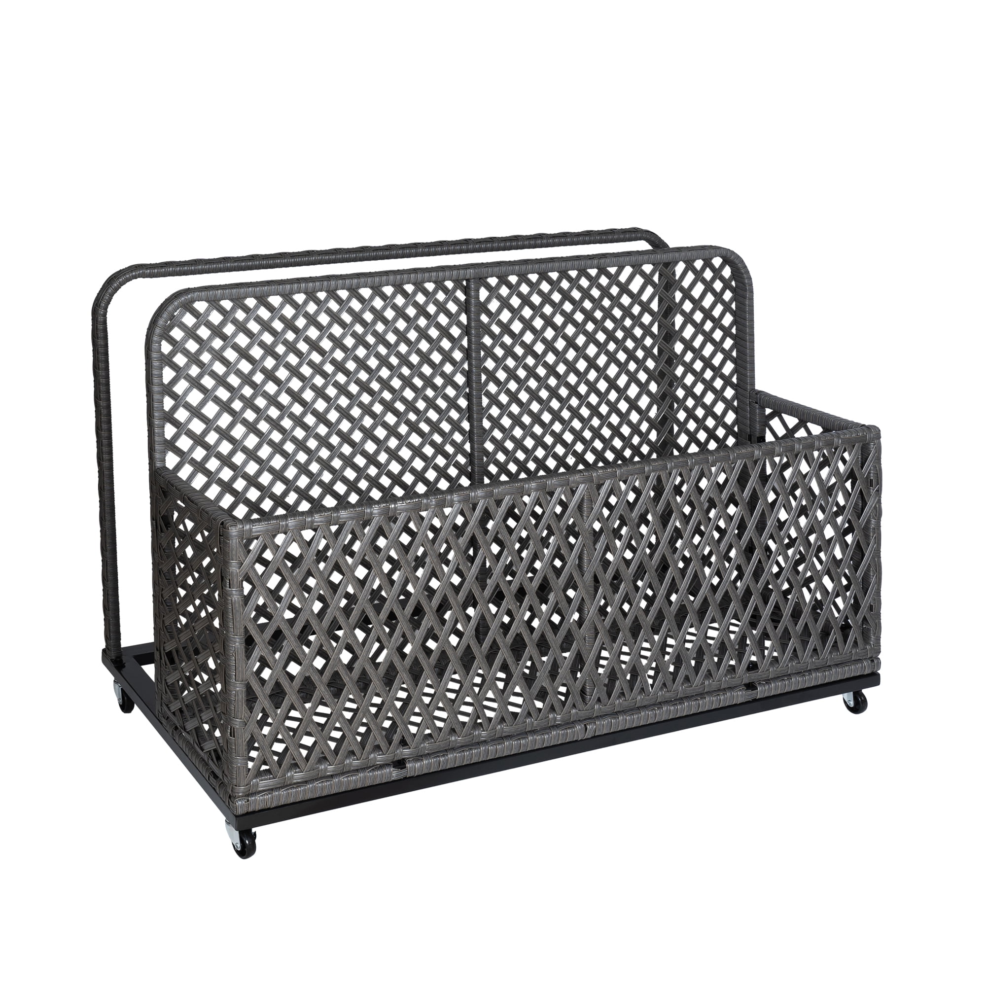 Wicker Pool Storage Cart with Locking Wheels, Large Rattan Float ...
