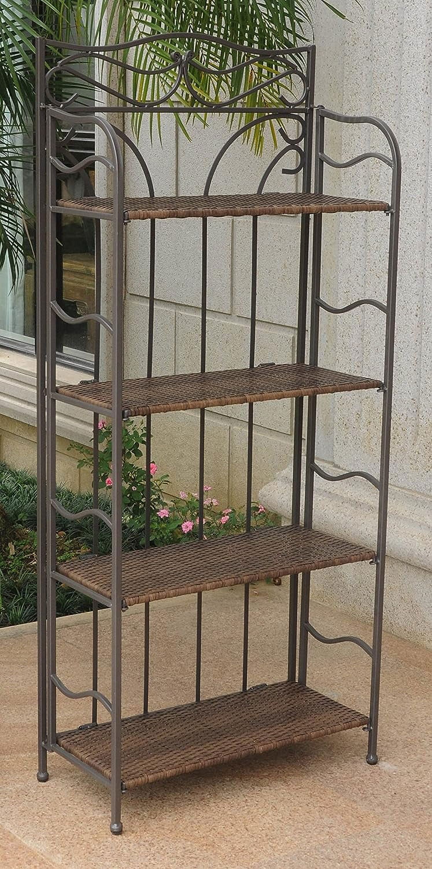 Wicker Resin 4-Tier Baker Rack Antique Brown - Walmart.com