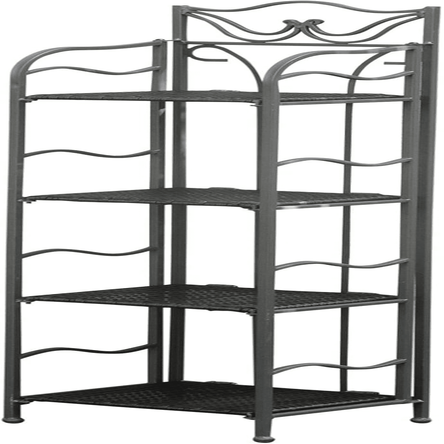 Wicker Resin 4-Tier Folding Baker Rack in Chocolate Brown - Walmart.com