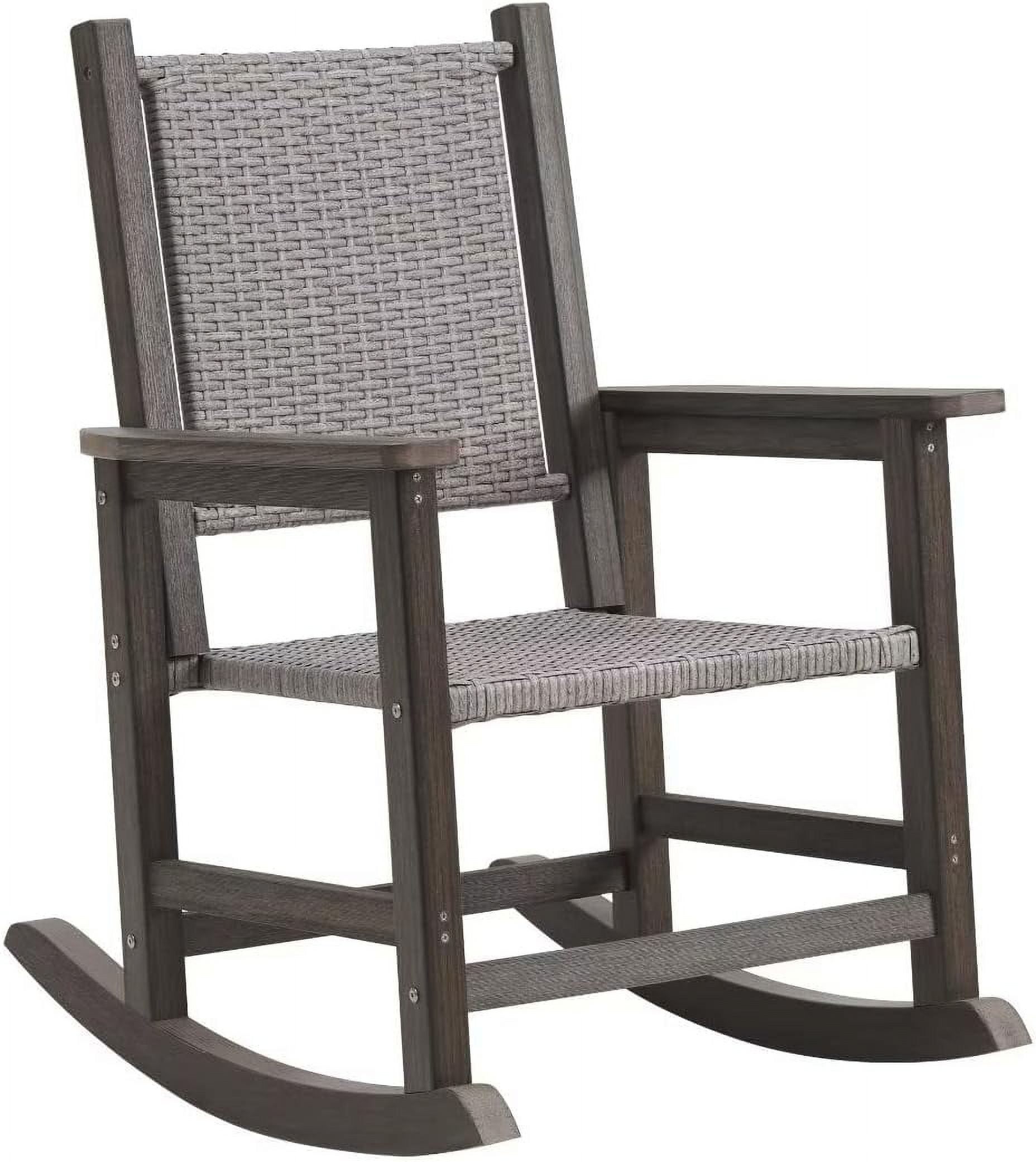 Wicker Rocking Chair Outdoor, HDPE Patio Rocking Chairs for Outside ...