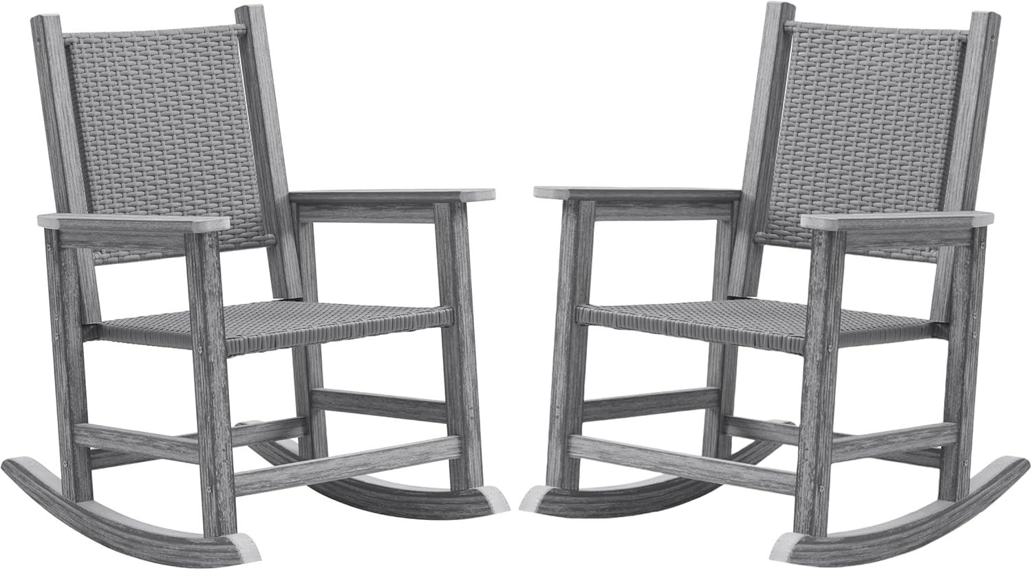 Wicker Rocking Chair Outdoor, HDPE Patio Rocking Chairs for Outside ...