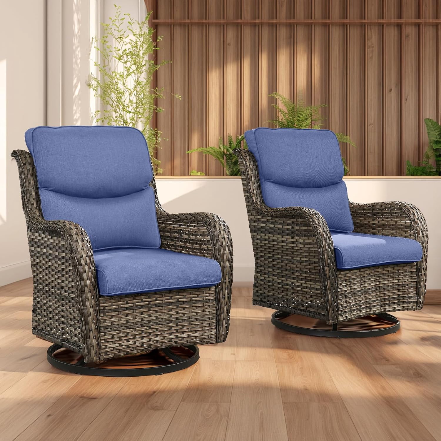 Wicker Rocking Chair Swivel Chairs - Rocker Patio Chairs Set Rattan ...