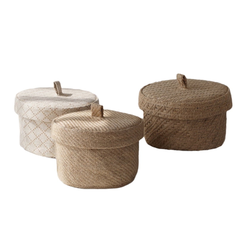 NEW Wicker Seagrass Flower Pot Boxes Sundries Storage Baskets with Lids ...
