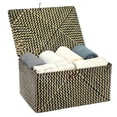 Wicker Shelf Baskets With Lid Handwoven Seagrass Storage Bins ...