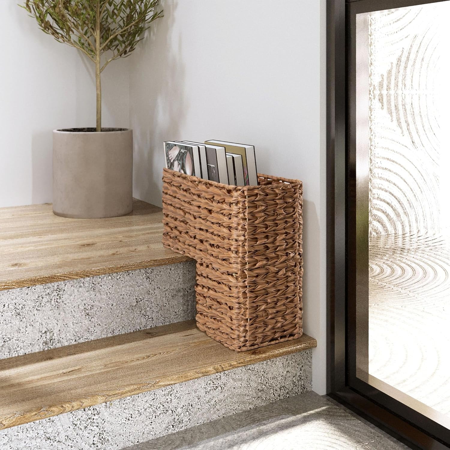 Wicker Stair Step Basket, Hand Woven Multi Storey House Staircase ...
