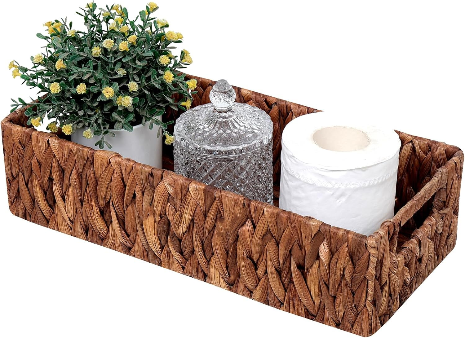 Wicker Storage Basket Bathroom Toilet Tank Toilet Paper Basket, Toilet ...
