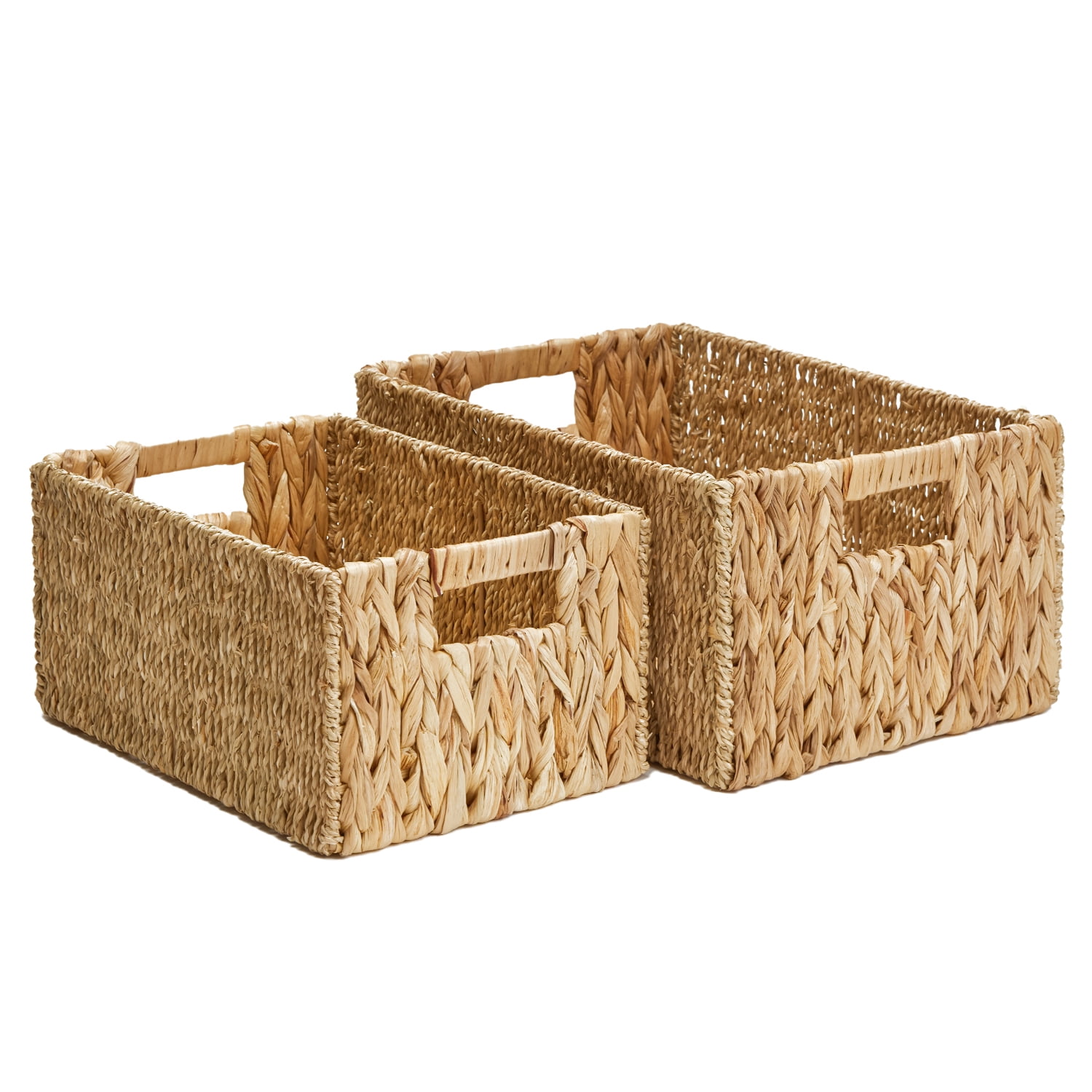 Wicker Storage Basket with Built-in Handle, Water Hyacinth Storage ...