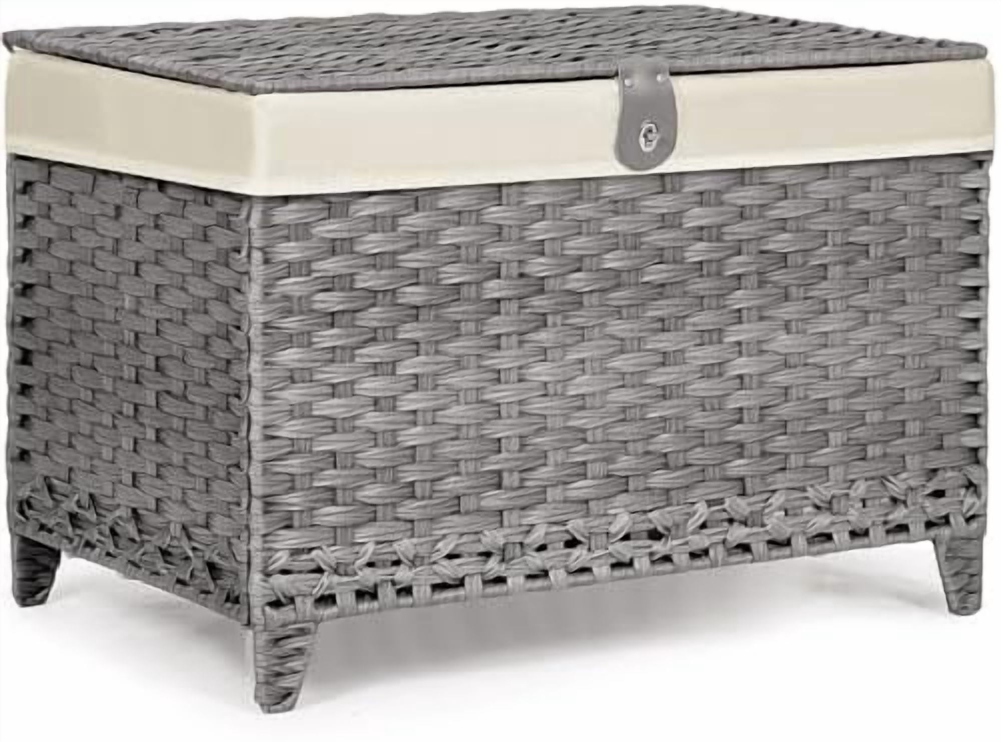 Wicker Storage Basket with Lid,Rattan Shelf Basket with Removable Liner ...