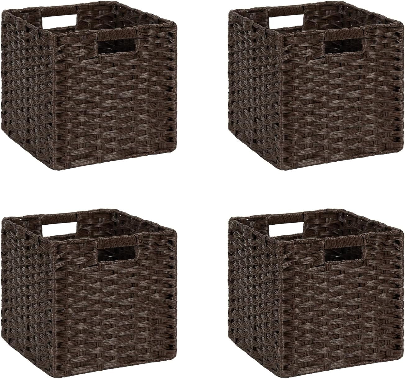 Wicker Storage Baskets 11x11 Cube Storage Bins for Organizing Plastic ...