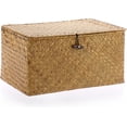 Wicker Storage Bins with Lid, 12.6inch Wicker Storage Baskets for ...