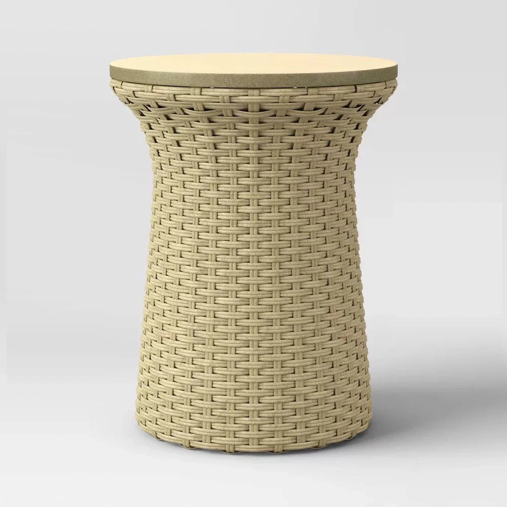 Wicker Storage Patio Accent Table Tan - Threshold - Walmart.com