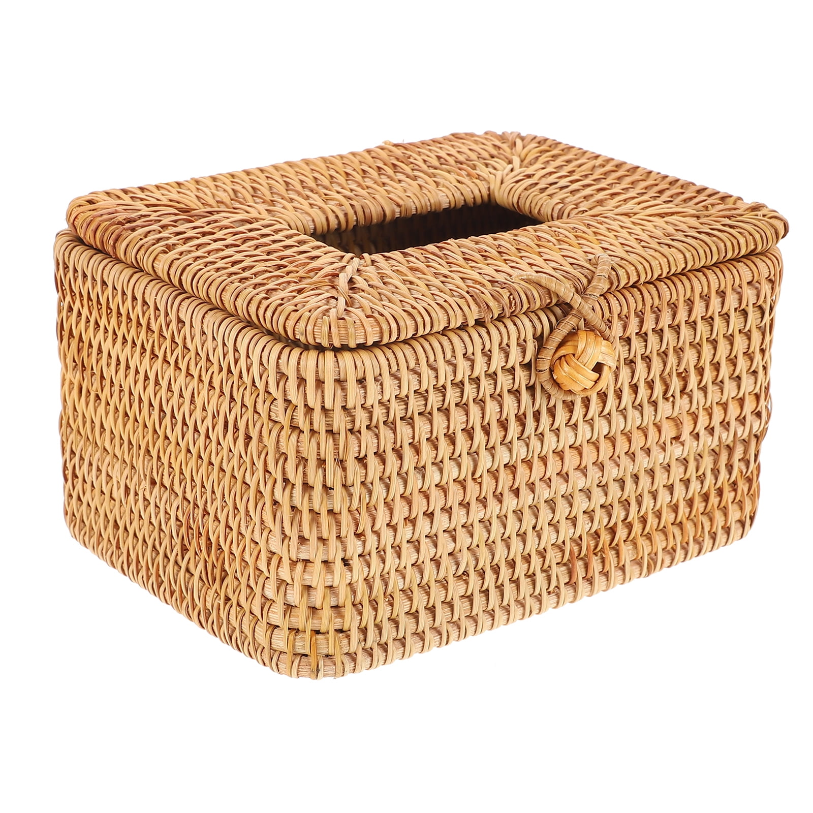 Wicker Tissue Box Tissues Cube Boxes Rattan Desktop Storage Case ...
