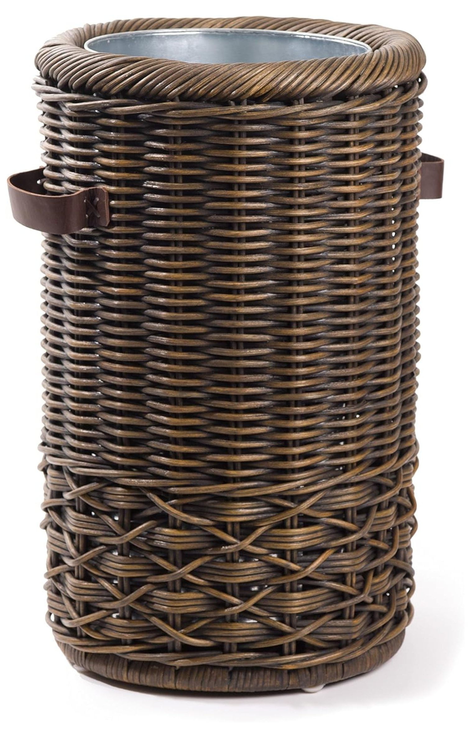 Wicker Umbrella Stand, 20”H Antique Walnut – Rattan Basket for Entryway ...