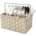 Wicker Utensil Organizer, Silverware Caddy, Countertop Spoon and Fork ...