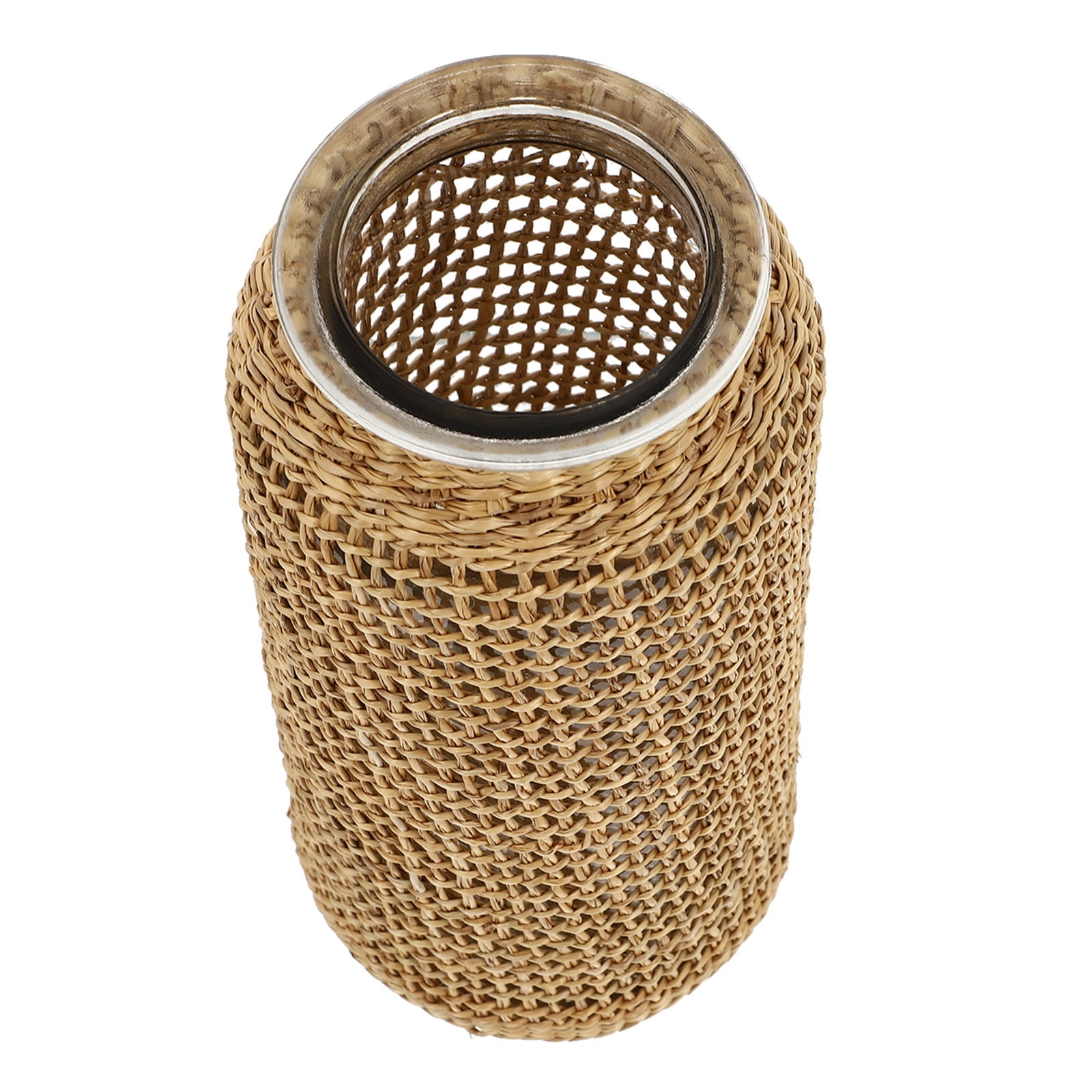 Wicker Vase Woven Vase Glass Bud Vase Seagrass Flower Basket Can ...