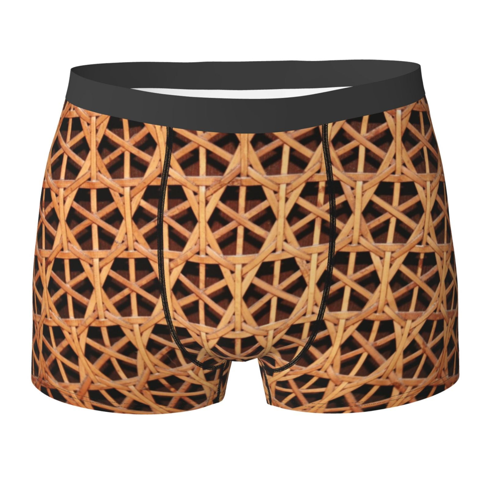 Wicker Woven Grid Printed Underwear For Men,Soft Boxer Briefs ...