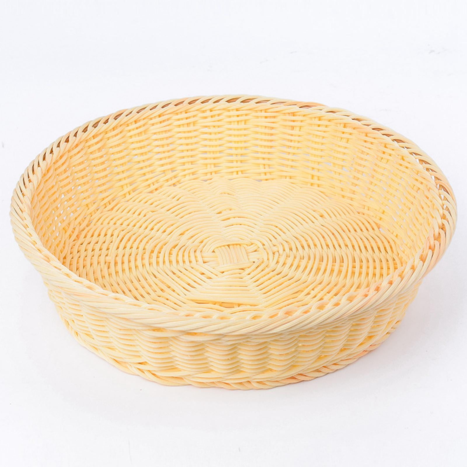 Wicker Woven Round Storage Basket Toys Storage Boxes Organizer Tabletop ...