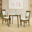 Wooden 3 Piece Dining Table Set, 2 Classic Style Solid Wood Ronda ...