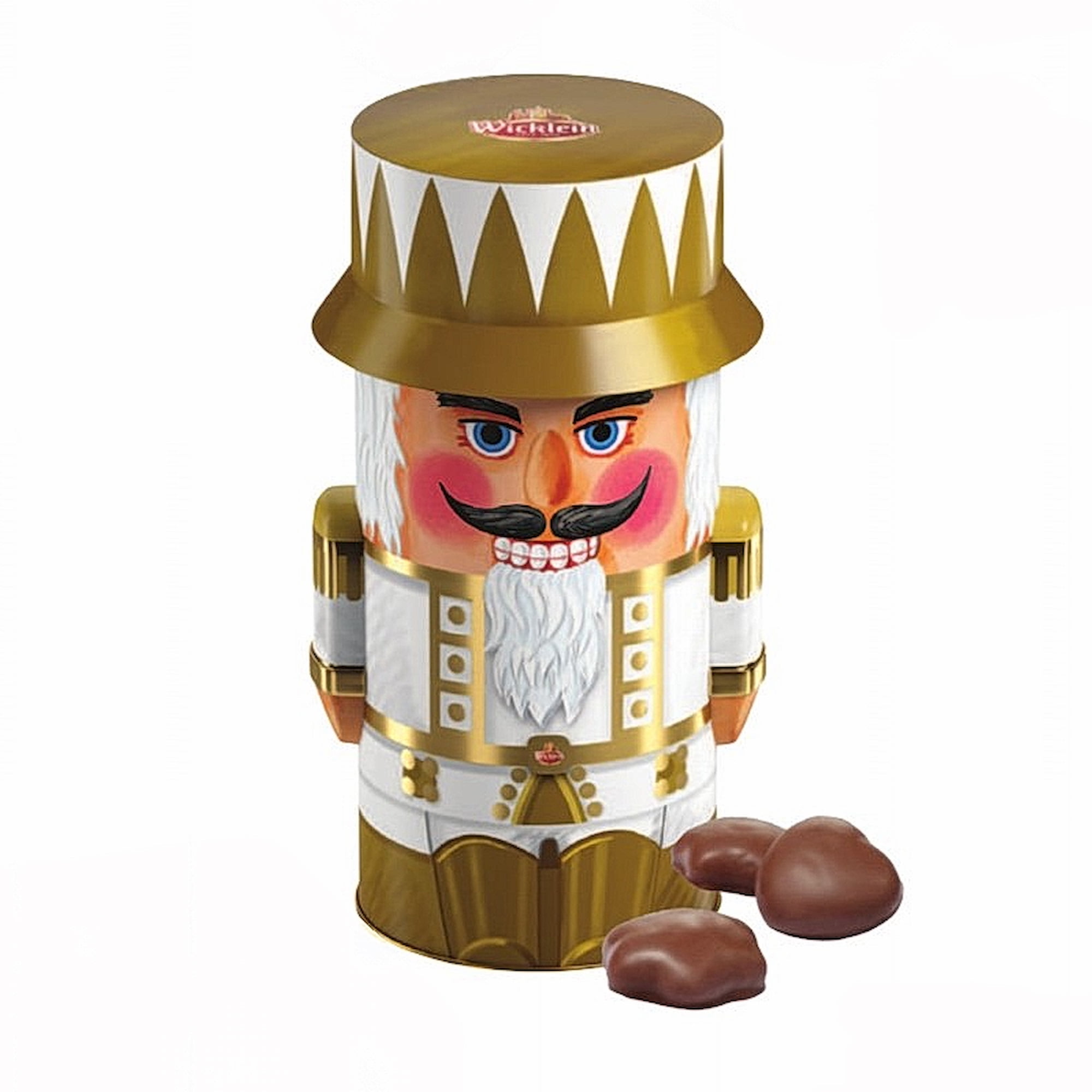 Wicklein Nutcracker Tin with Mini Cherry Fruit Filled Milk Chocolate ...
