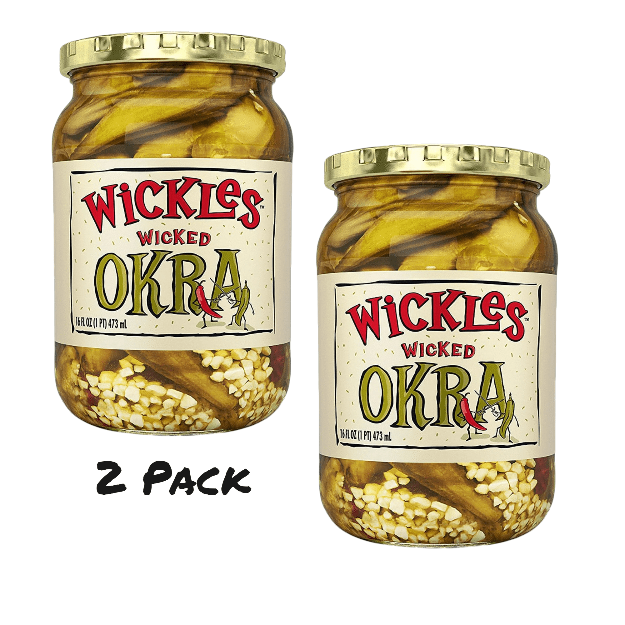 Wickles Wicked Okra Sweet and Spicy, 2 Pack, 16 oz - Walmart.com