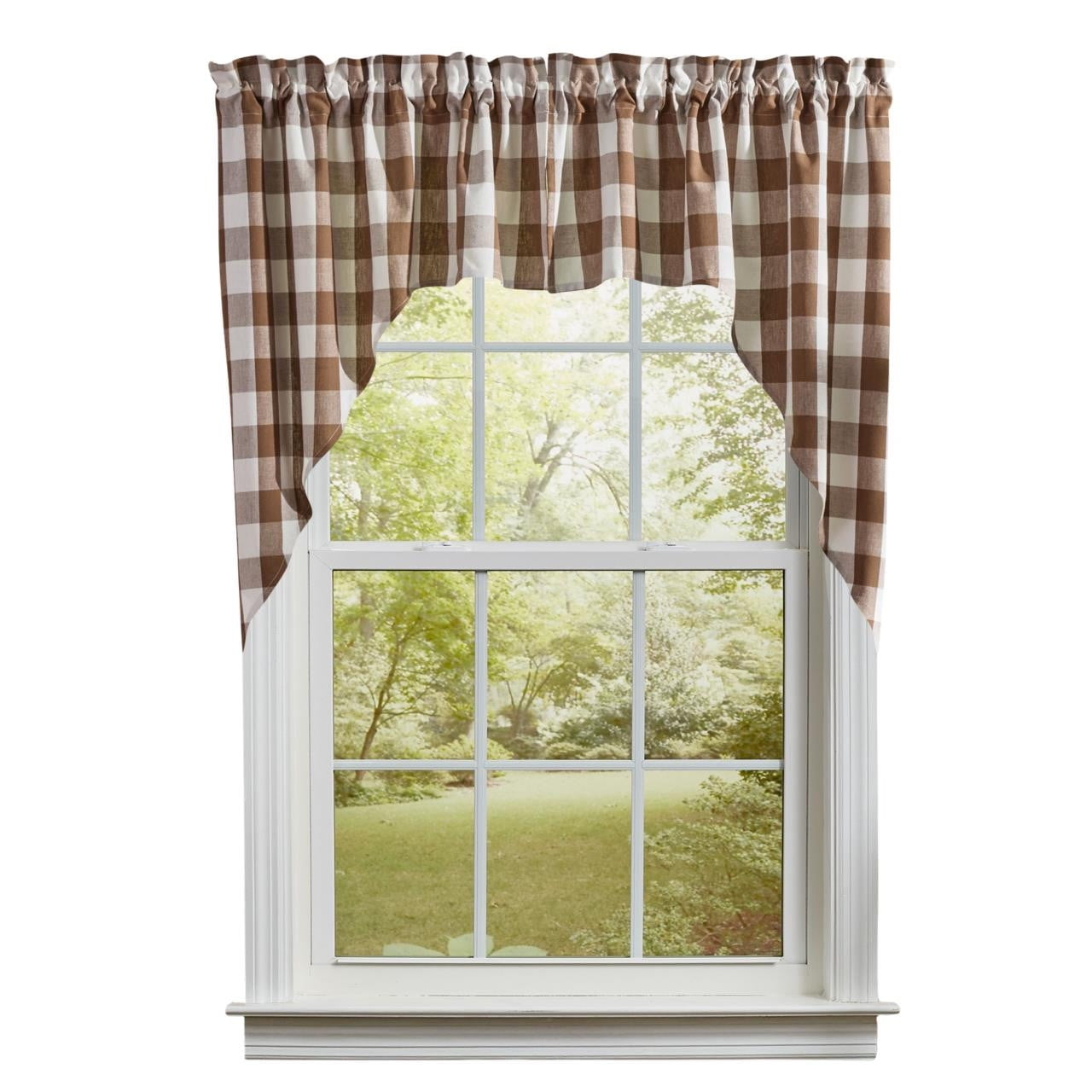 Wicklow Check Brown & Cream Swags - 72"x36" - Park Designs - Walmart.com