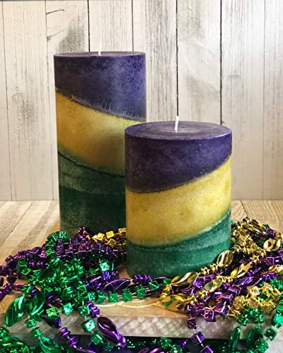 Wicks N More Mardi Gras Scented Pillar Candles (4x4) - Walmart.com