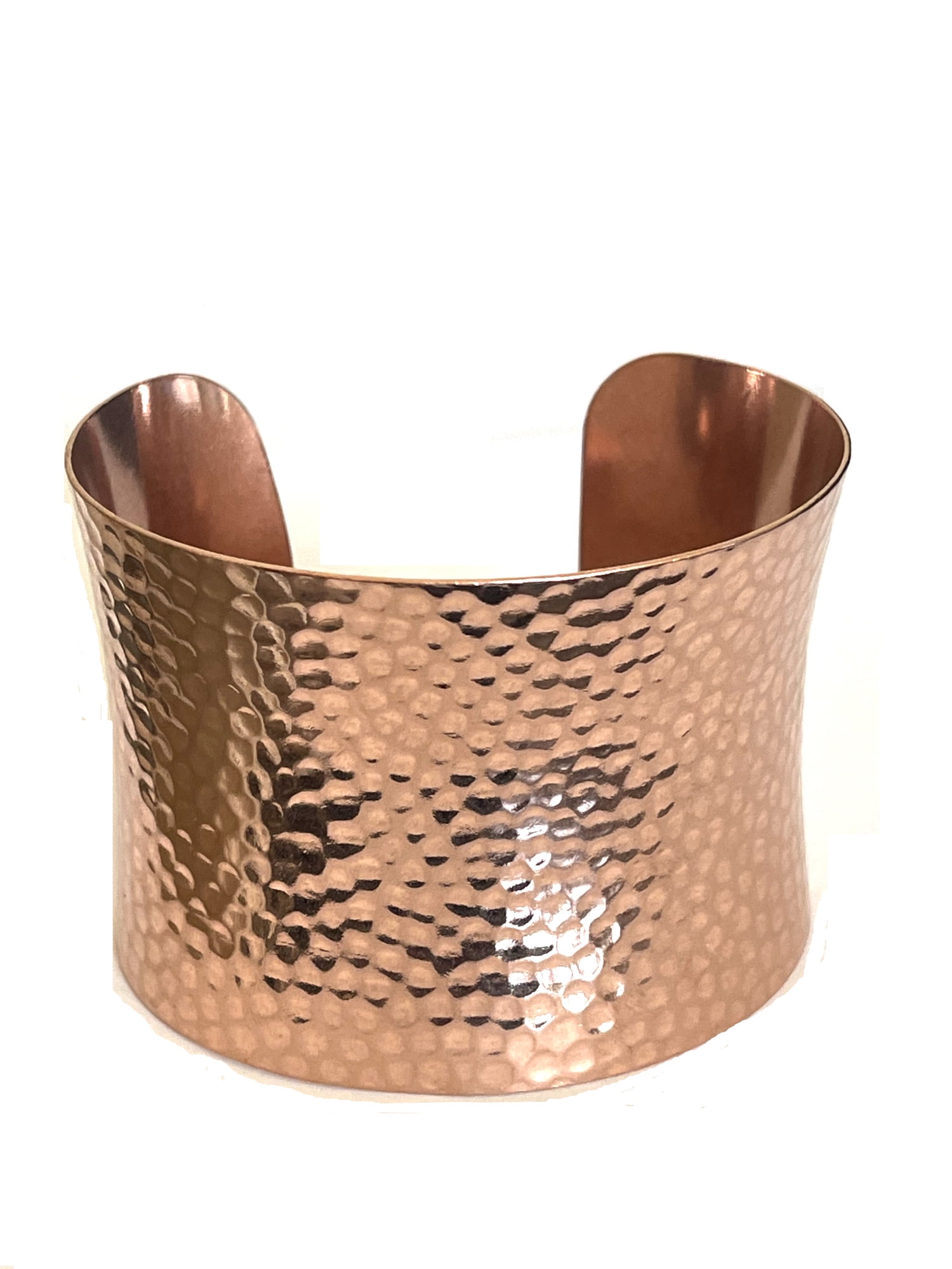 Wide 2" long Solid Pure Copper Cuff Bangle Bracelet in Hammered Texture ...