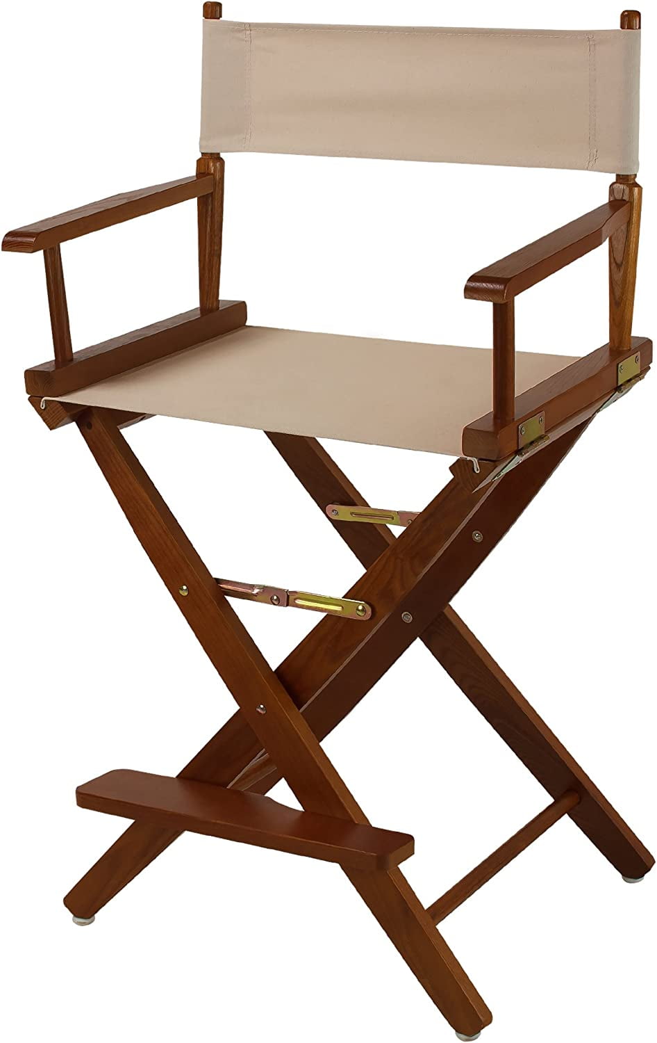 Wide 24" Director's Chair Frame with Natural Canvas, Counter Height ...
