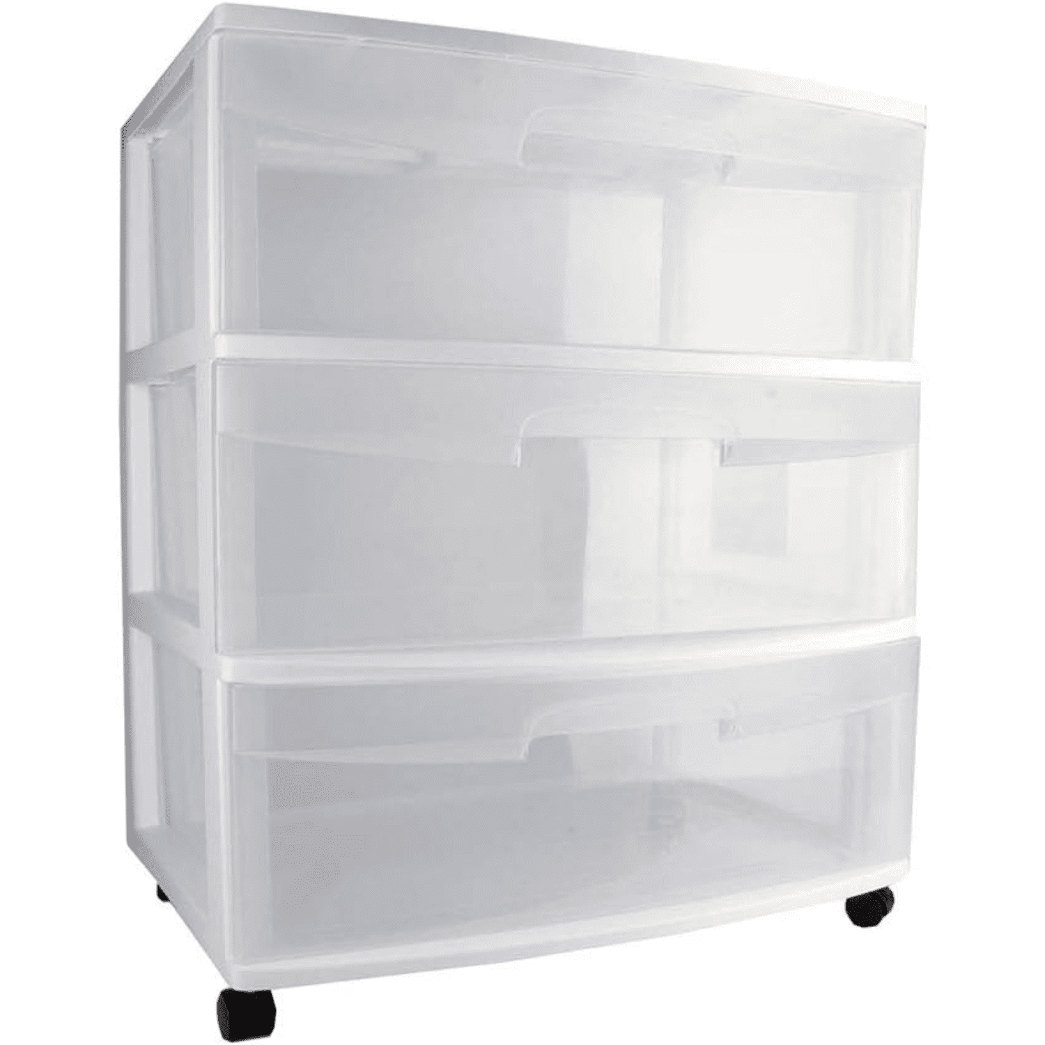Wide 3 Drawer Cart Plastic Rolling Cart with Wheels to Clothes in ...