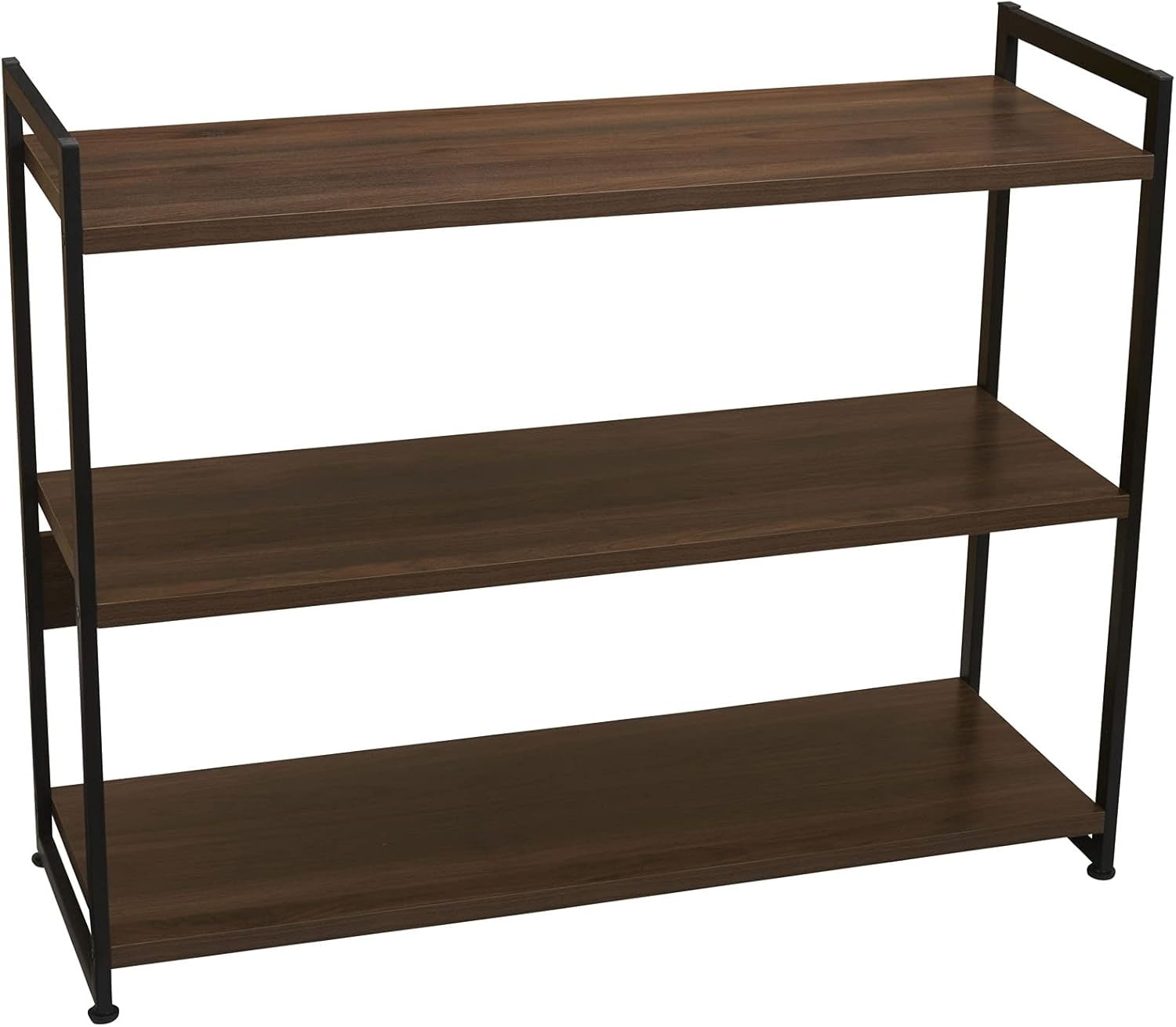 Wide 3 Tier Book Shelf in Mid Century Style with Walnut Wood Finish ...