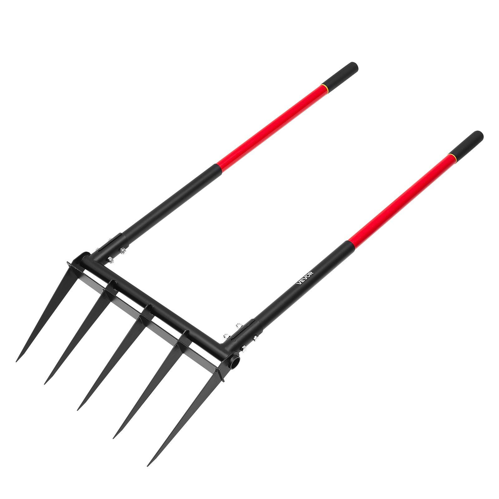 Wide 5-Tine Pitch Fork, Heavy Duty Broad Spading Fork for Gardening and ...