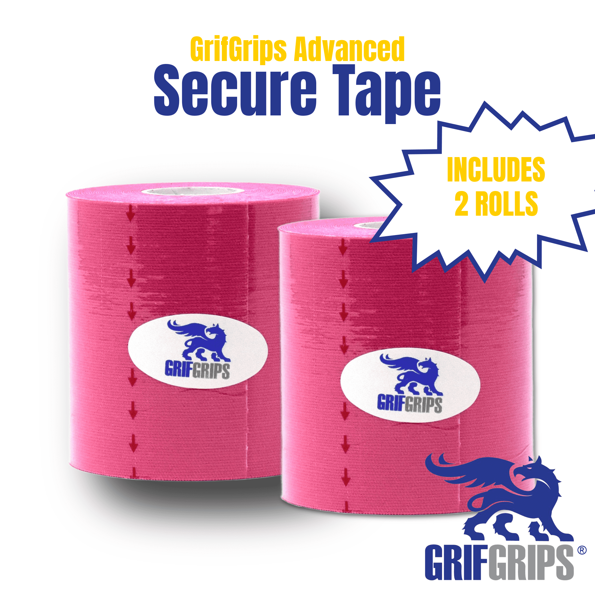 Wide Advanced Secure GrifGrips Tape by the Roll - Package of Two (2 ...