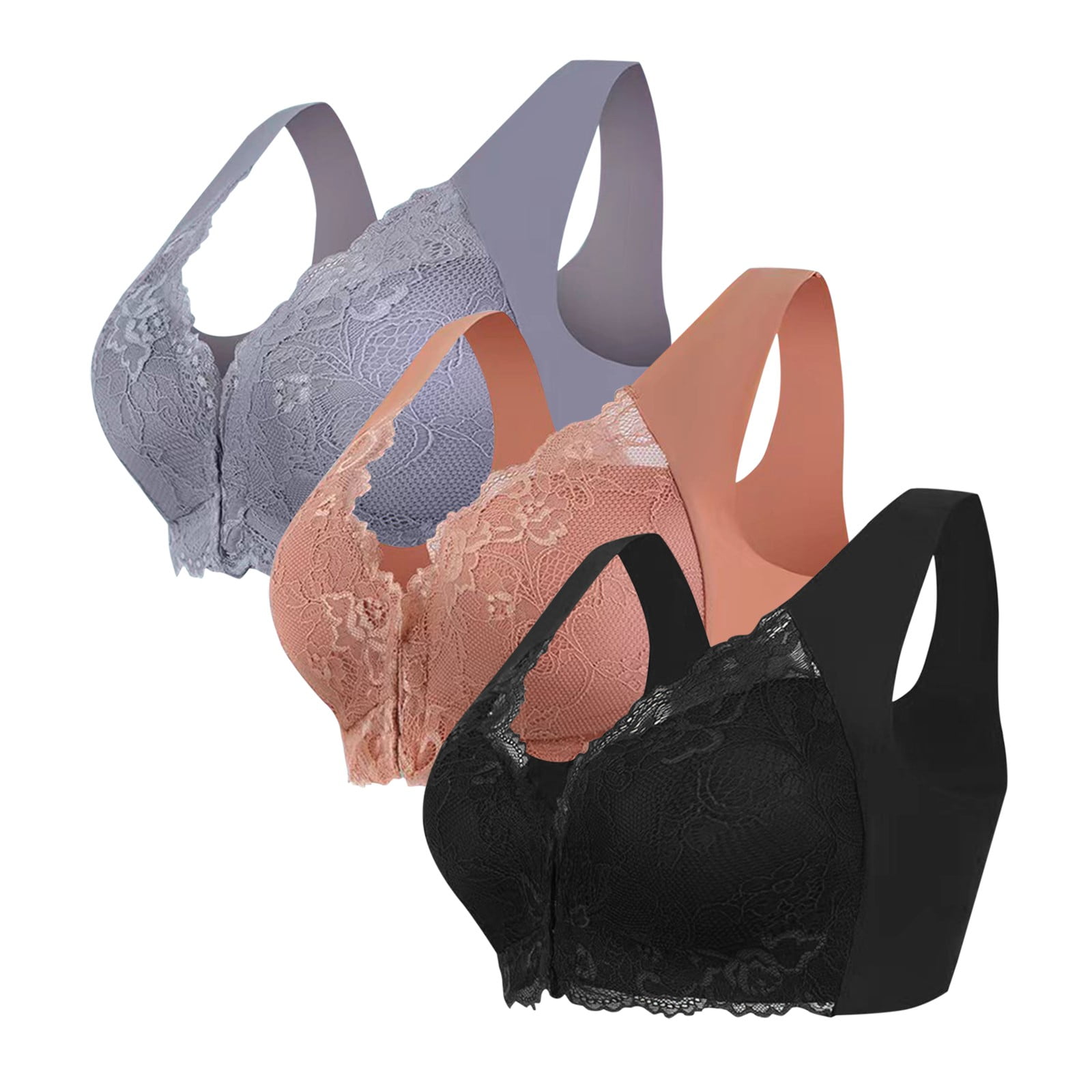 Wide Band Bras for Women, Comdrip Thin Laceless Ring Comfortable ...