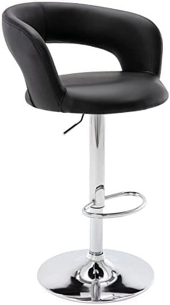 Wide Bar Stool, Modern PU Leather Swivel Adjustable Barstool with ...