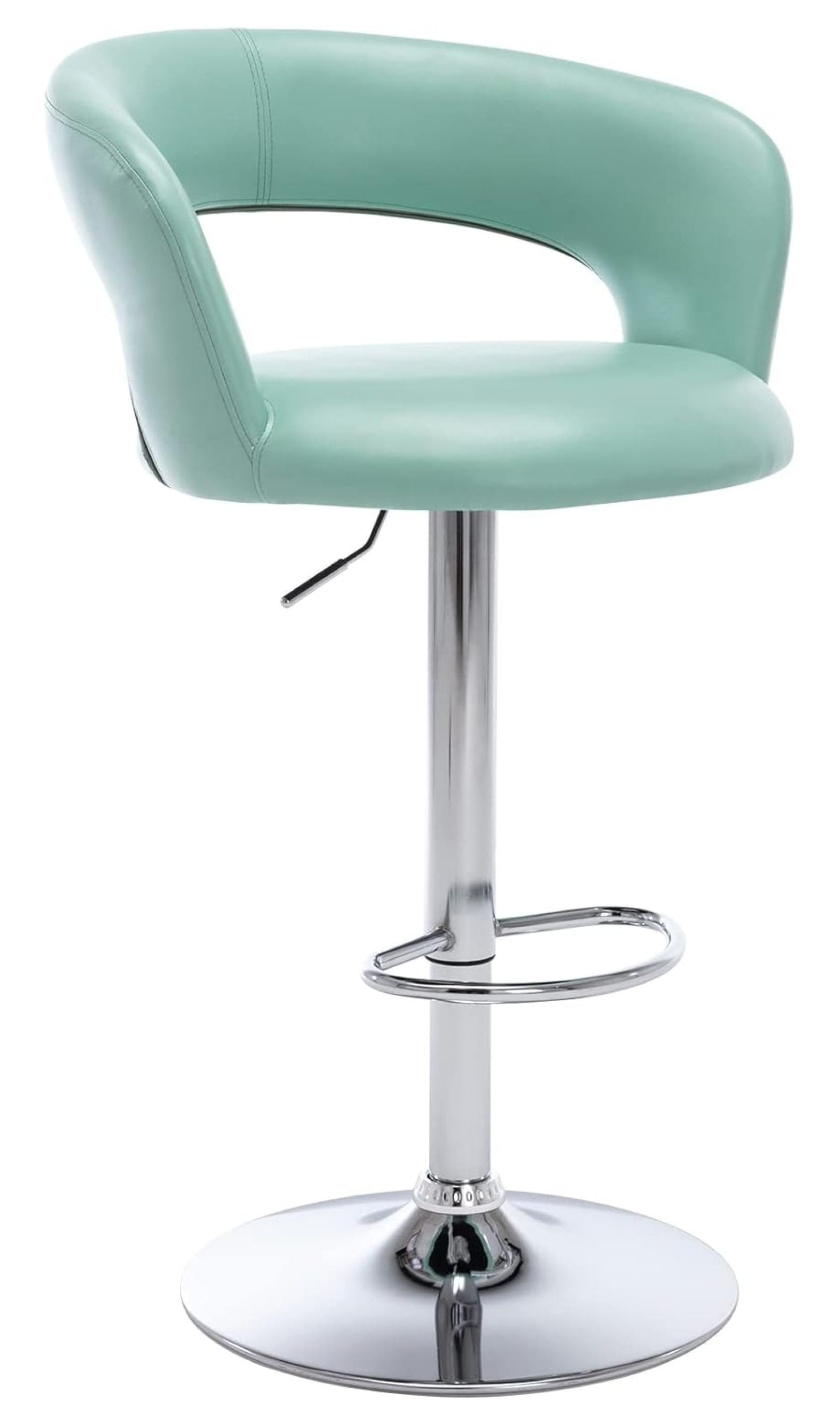 Wide Bar Stool, Modern PU Leather Swivel Adjustable Barstool with ...