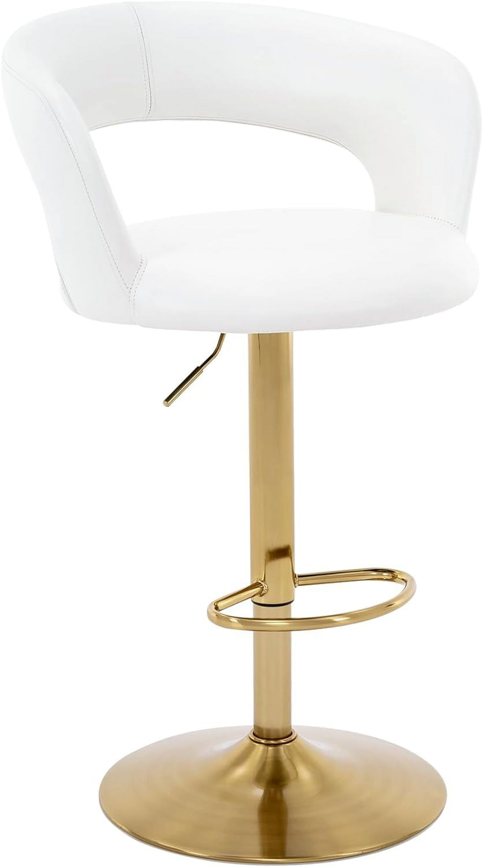 Wide Bar Stool, Modern PU Leather Swivel Adjustable Barstool with ...