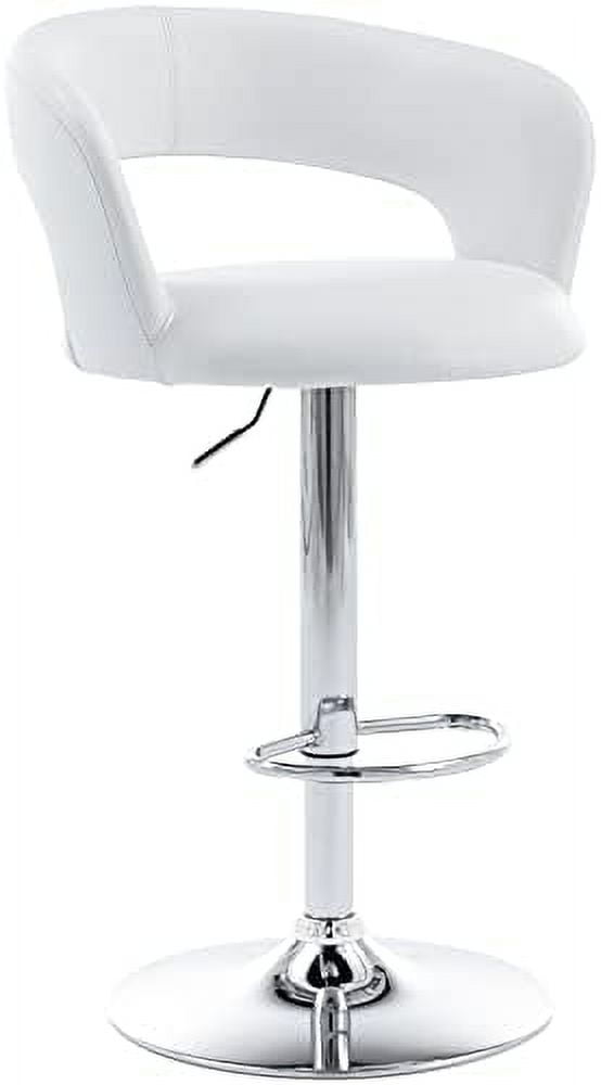Wide Bar Stool, Modern PU Leather Swivel Adjustable Barstool with ...