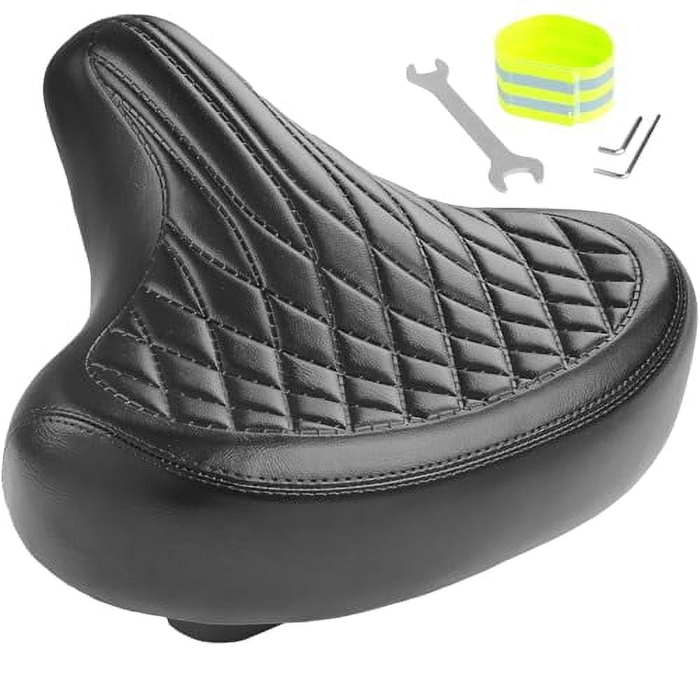 Wide Bike Seat for Men and Women Comfort - Vintage Oversized Bike Saddle for Cruiser and Classic ...