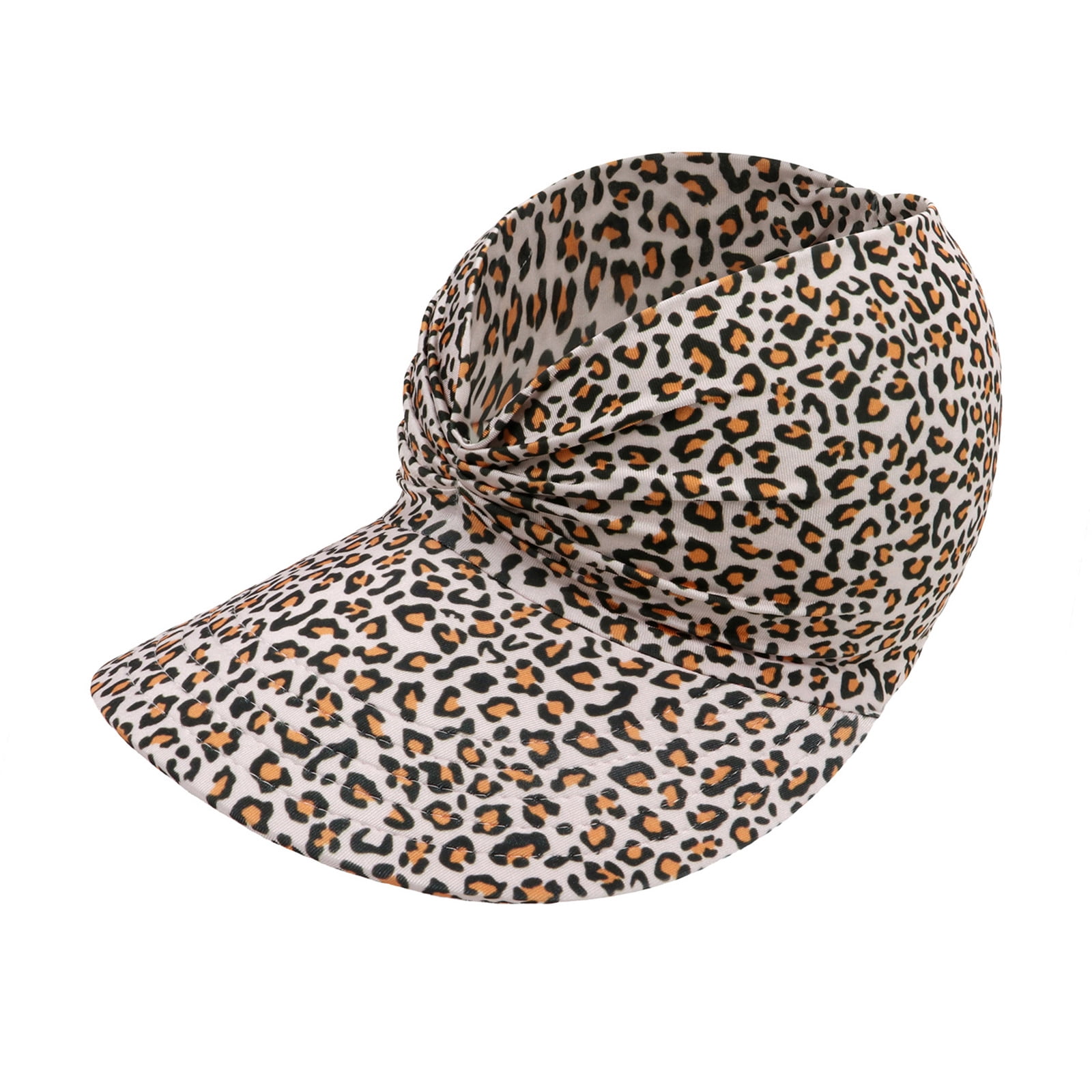 Wide Border Sunscreen Hat Leopards Print Foldable Hat Beach Vacation ...