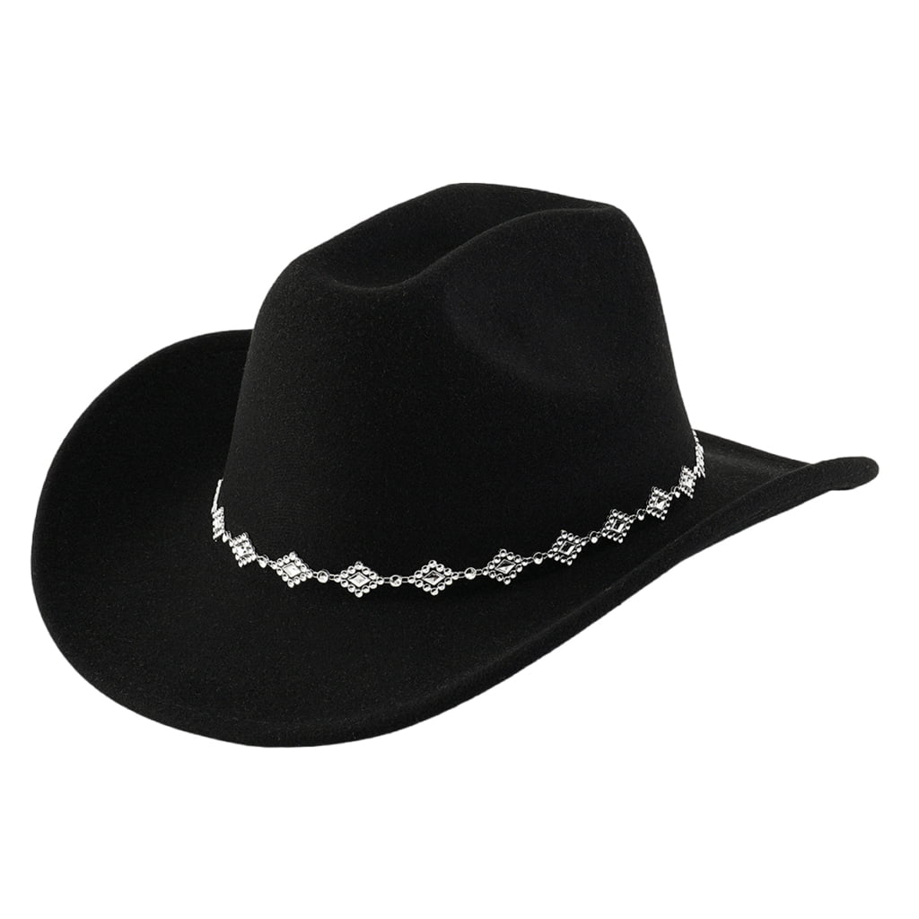 Wide Border Western Hats Personality Trendy Hat Elegant Denims Felted ...