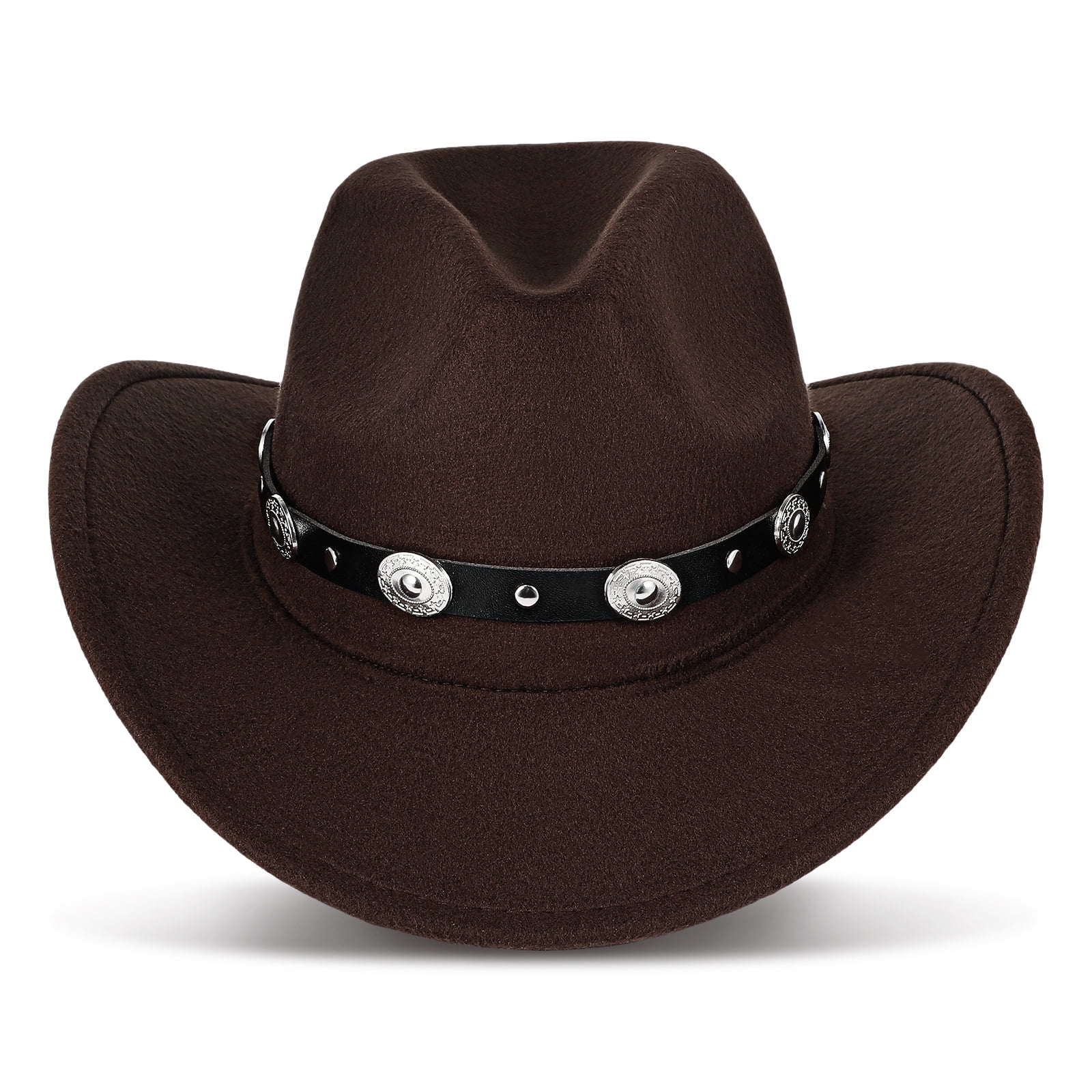 Wide Brim Felt Cowboy Hat Western Style Cowgirl Costume Hat for Men and ...