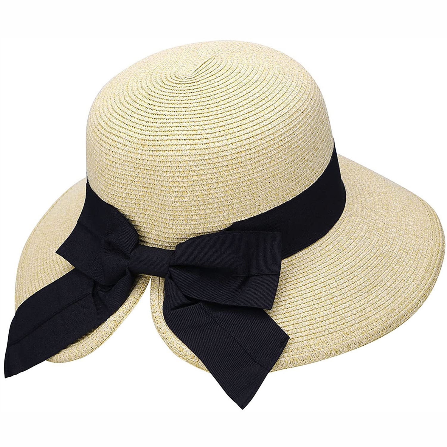 Wide Brim Floppy Hats Foldable Outdoor Beach Summer Hats Bowknot Straw