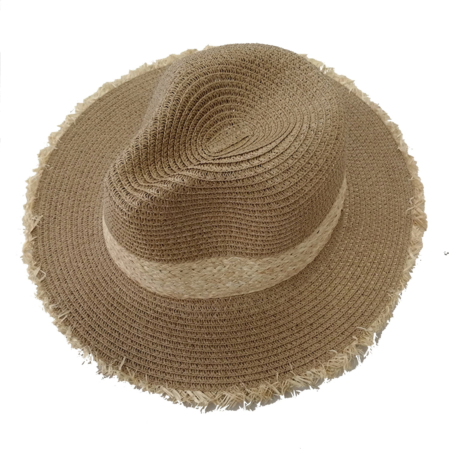 Wide Brim Frayed Brim Summer Straw Hats Womens Straw Hat - Walmart.com