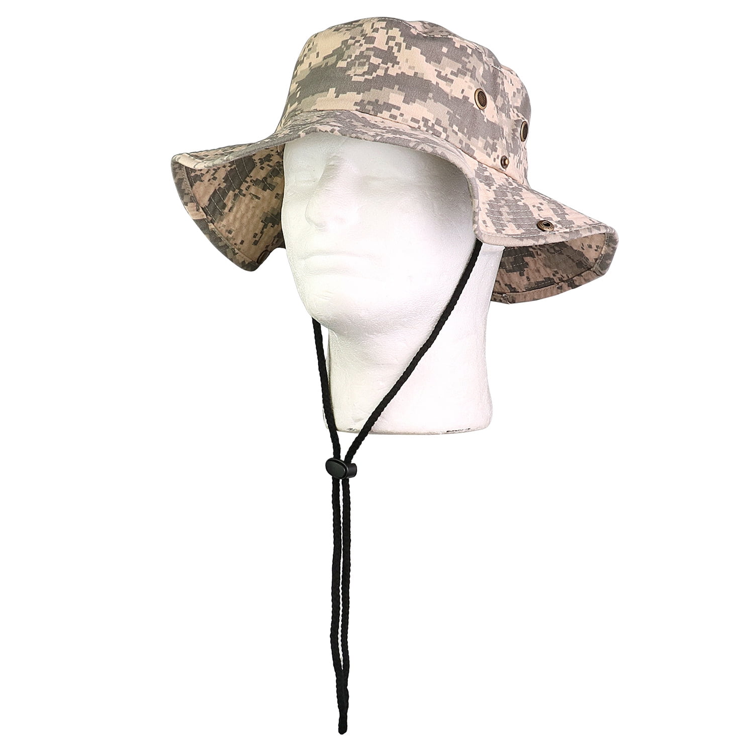 Wide Brim Hiking Fishing Safari Boonie Bucket Hats 100% Cotton UV Sun ...