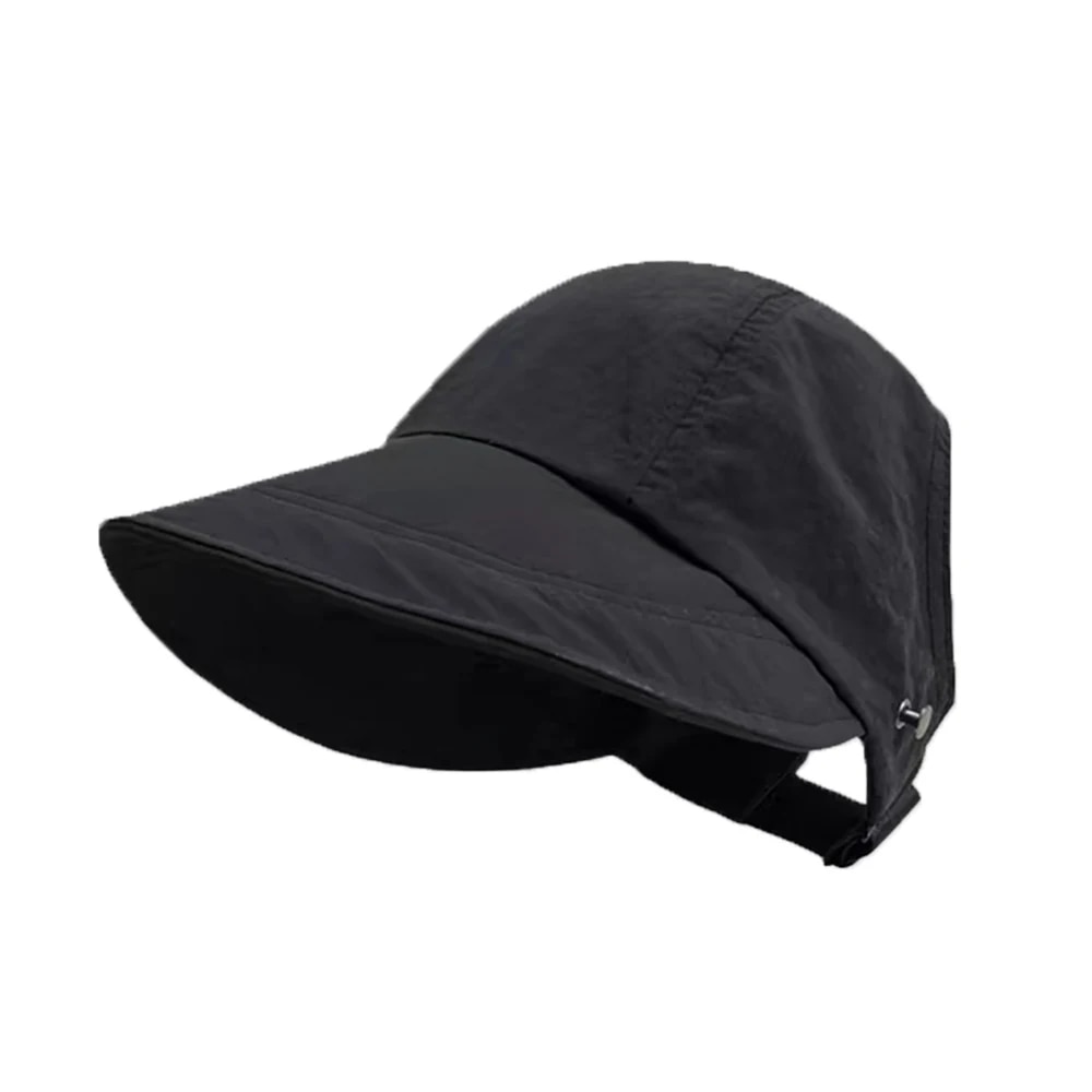 Wide Brim Hollow Top Sun Visors Hat Empty Top Adjustable Cap Face Mask ...