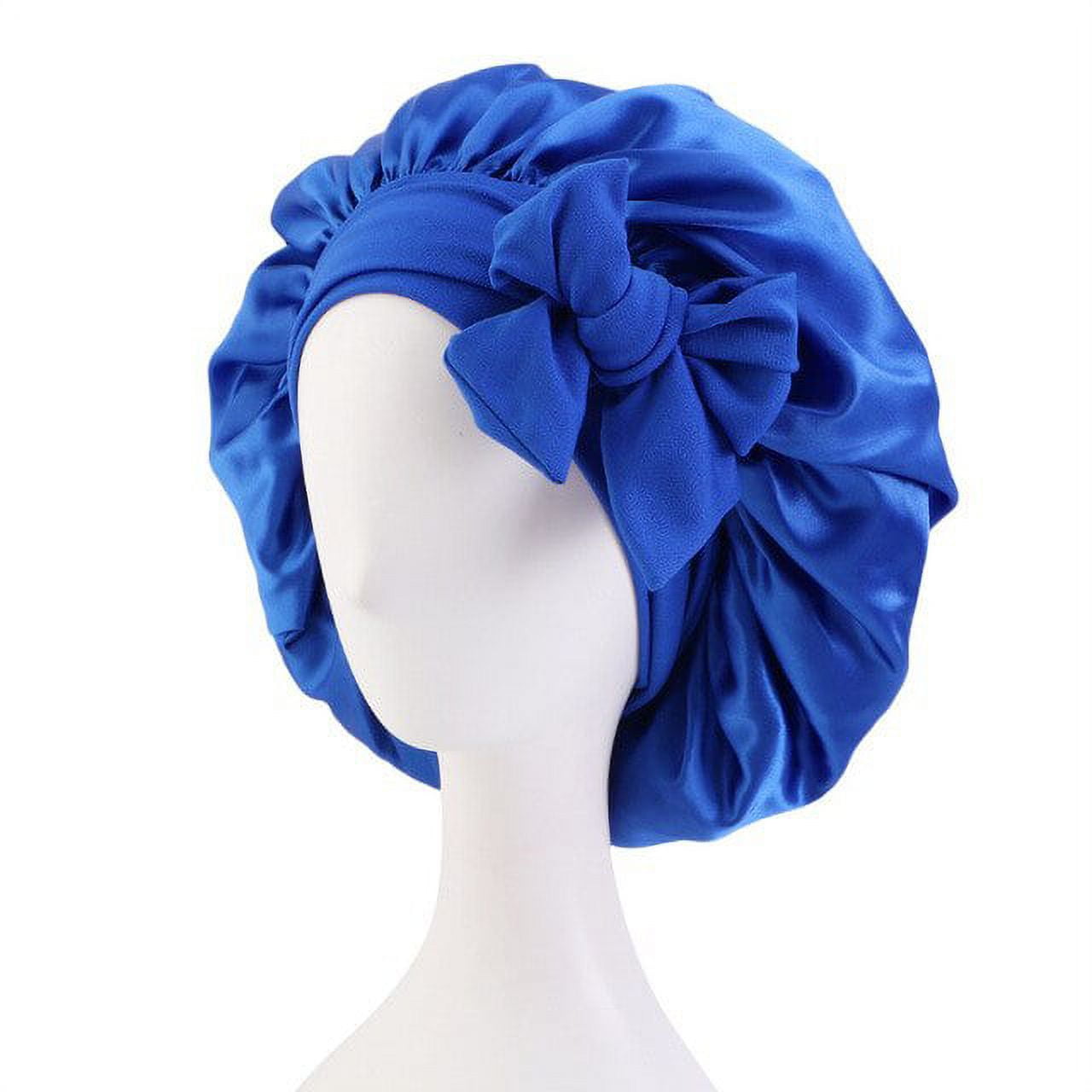 Wide Brim Satin Bonnet Silk Night Sleeping Cap Long Satin Bonnet Head ...
