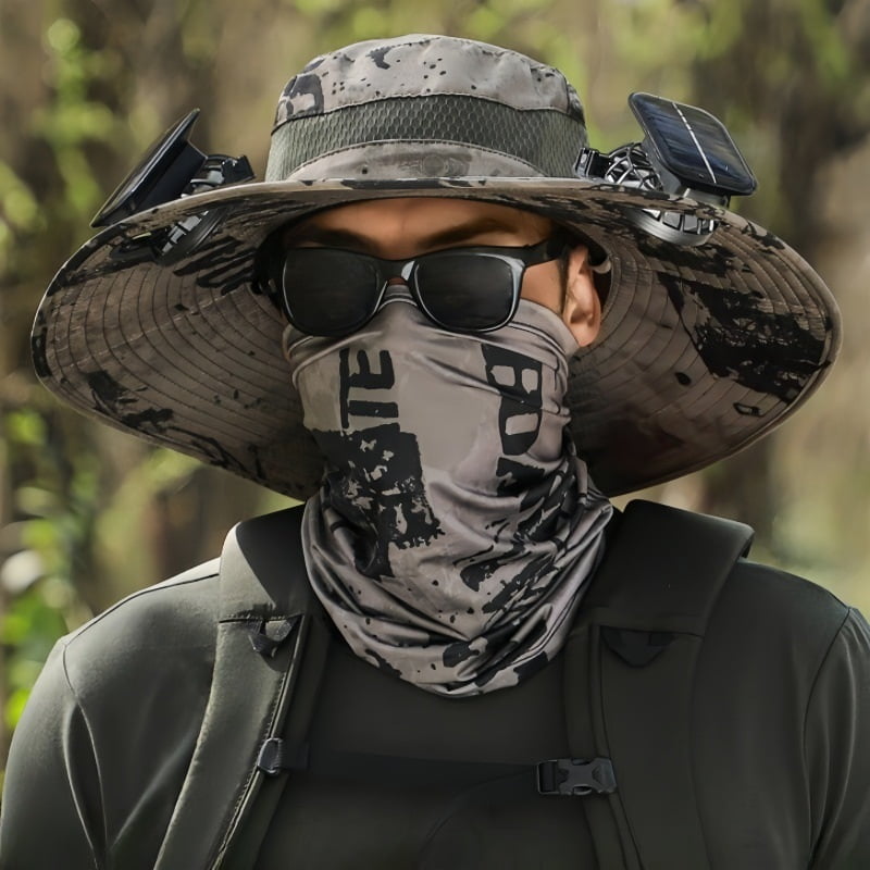Wide Brim Solar Dual Fan Cap, Solar Cap With Fan, Solar Charging And ...