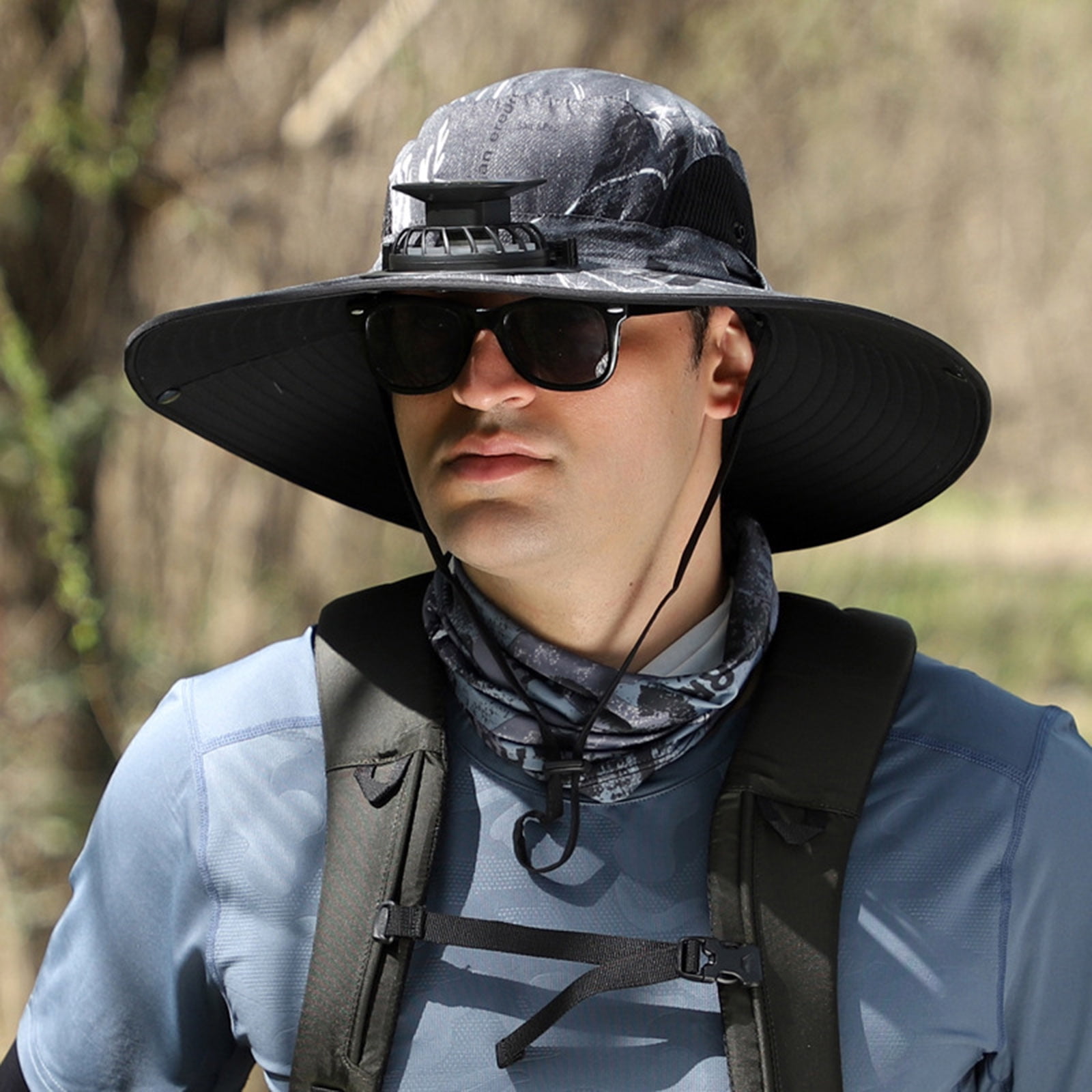 Wide Brim Solar Fan Hat,Fishing Hat with Solar Fan,Solar Powered Fan ...