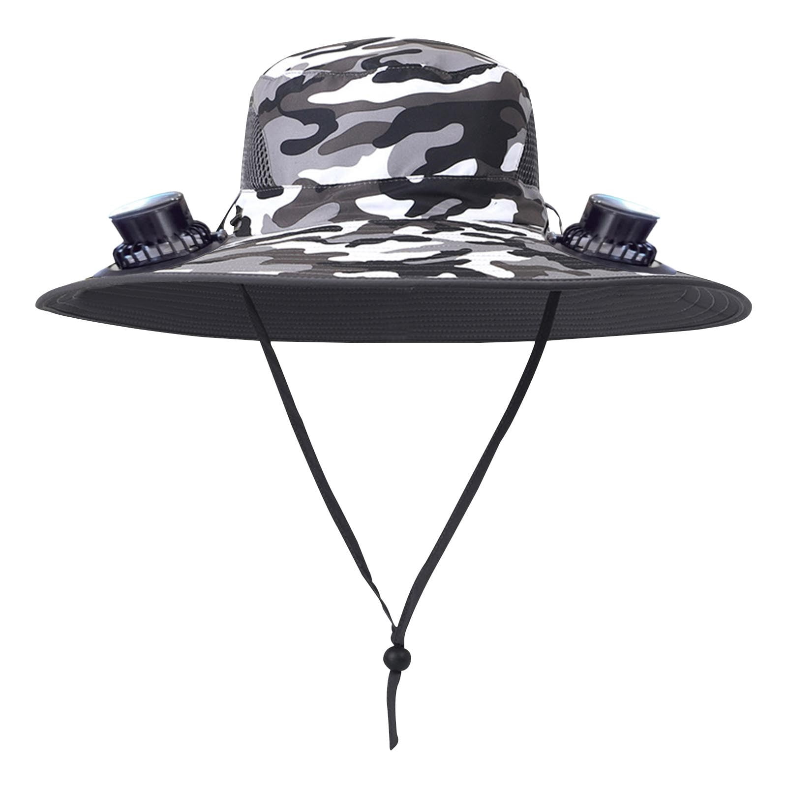 Wide Brim Solar Fan Hat,Fishing Hat with 2 Solar Fan, Solar Powered Fan ...